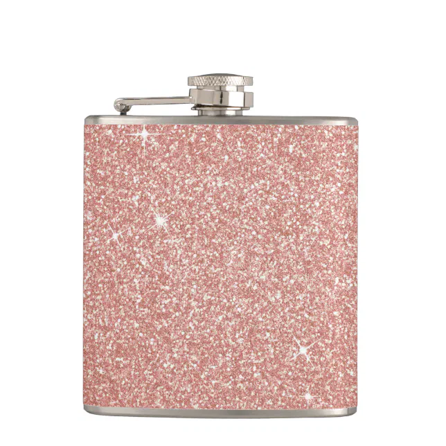Rose Gold -Blush Pink Glitter and Sparkle Flask | Zazzle