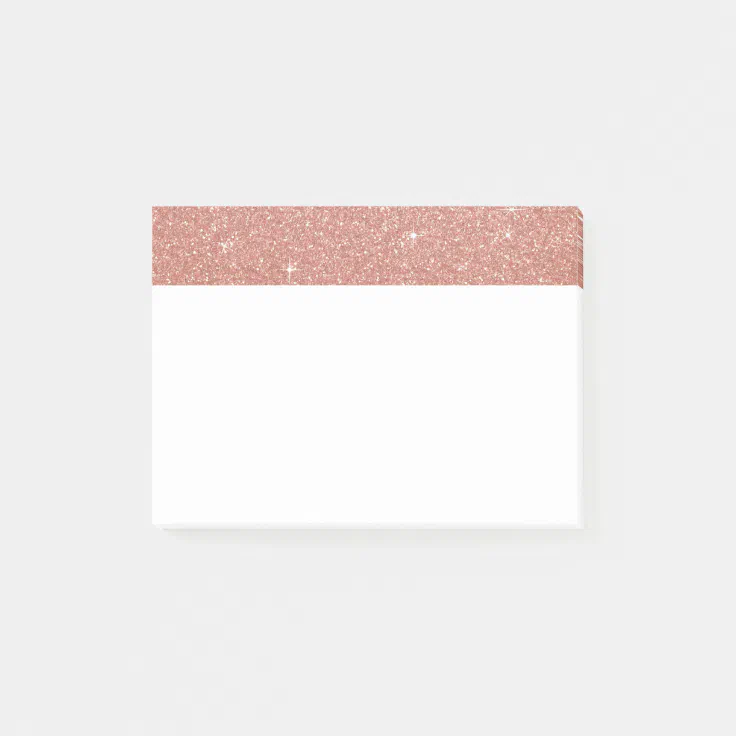 Rose Gold -Blush Pink Glitter and Sparkle Post-it Notes | Zazzle