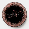Rose Gold Blush Pink Glitter Glam Monogram Name PopSocket | Zazzle