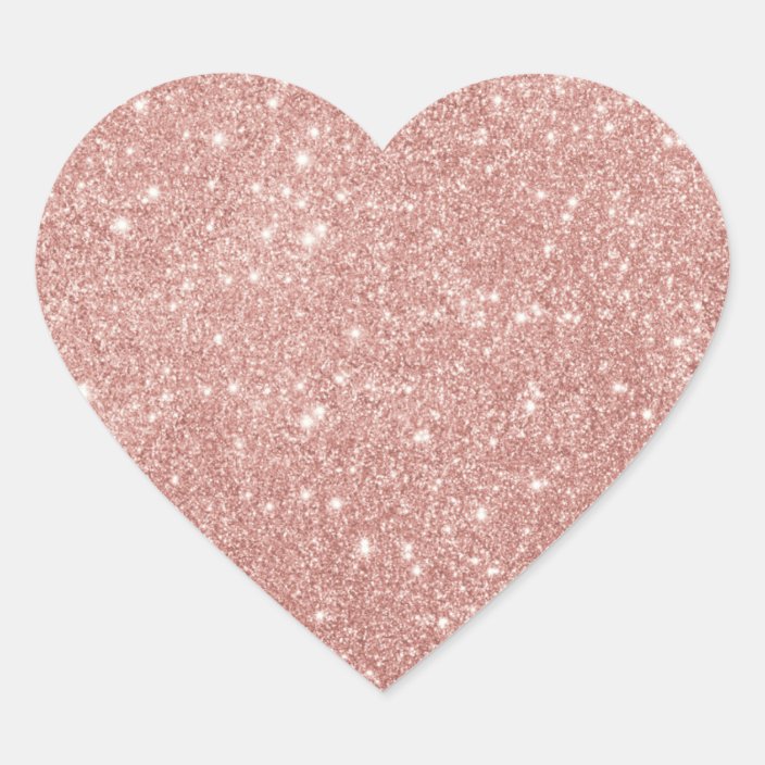 Rose Gold Blush Pink Glitter Heart Sticker | Zazzle.com