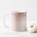 Rose Gold - Blush Pink Glitter Metal Monogram Name Coffee Mug | Zazzle