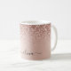 Rose Gold - Blush Pink Glitter Metal Monogram Name Coffee Mug | Zazzle