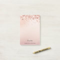Rose gold blush pink glitter monogram post-it notes | Zazzle