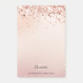 Rose gold blush pink glitter monogram post-it notes | Zazzle