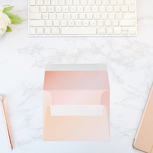 Rose gold blush pink return address envelope | Zazzle