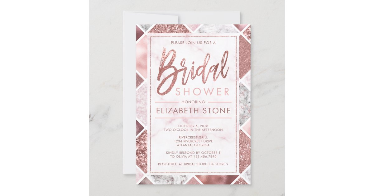 Rose Gold Bridal Shower Invitation | Zazzle