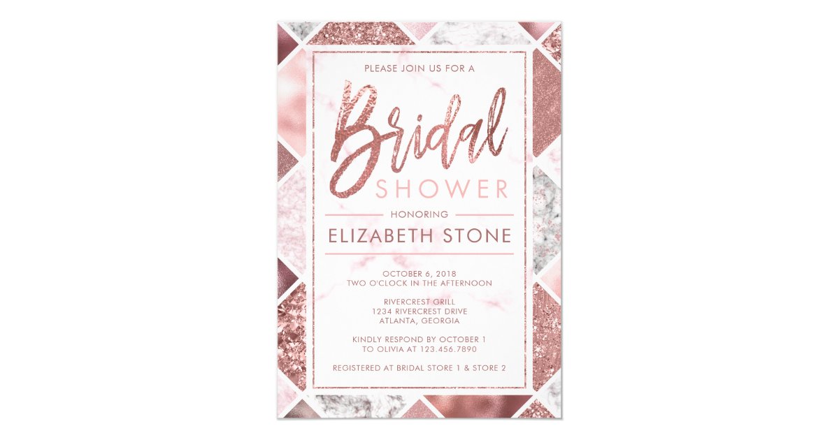 Rose Gold Bridal Shower Invitation | Zazzle.com
