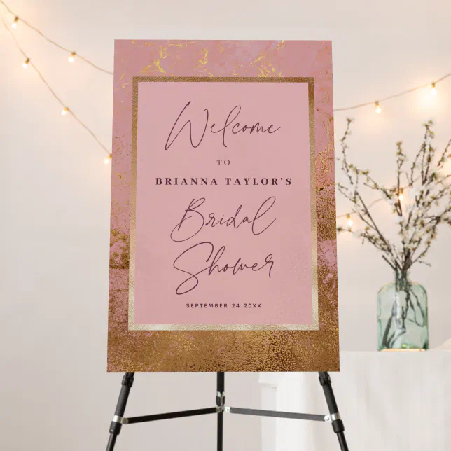 Rose Gold Bridal Shower Welcome Sign | Zazzle