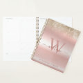 Rose Gold Brush Metal Gold Glitter Planner | Zazzle