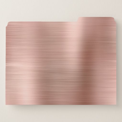 Rose Gold Brushed Metallic Monogram File Folder | Zazzle