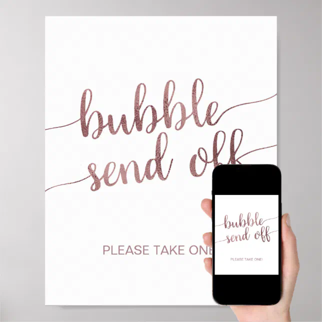 Rose Gold Bubble Send Off Poster | Zazzle