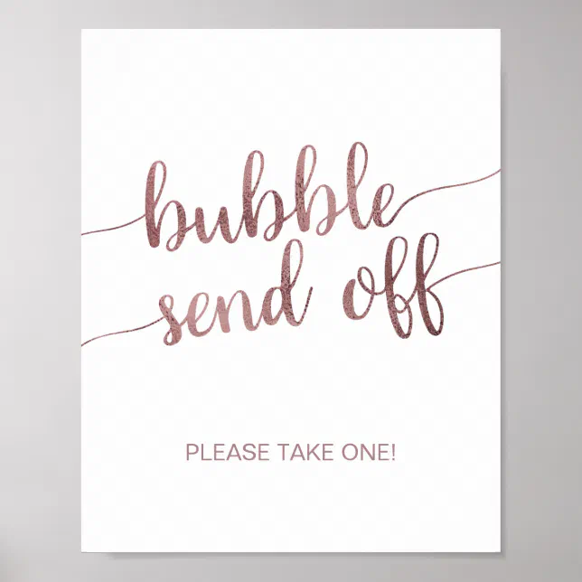 Rose Gold Bubble Send Off Poster | Zazzle