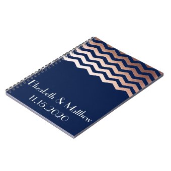 Rose Gold Chevron Personalized Wedding Planner Notebook | Zazzle