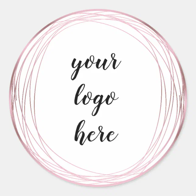 Rose Gold Circle Rings Border Glitter Custom Classic Round Sticker | Zazzle