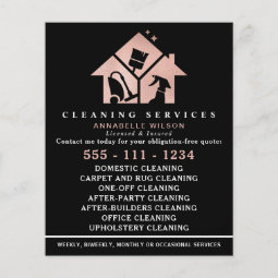 Rose Gold Cleaning Services Flyer | Zazzle