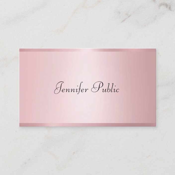Rose Gold Color Modern Handwritten Cute Design Business Card | Zazzle.com