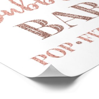 Rose Gold Confetti Bubbly Bar Sign | Zazzle