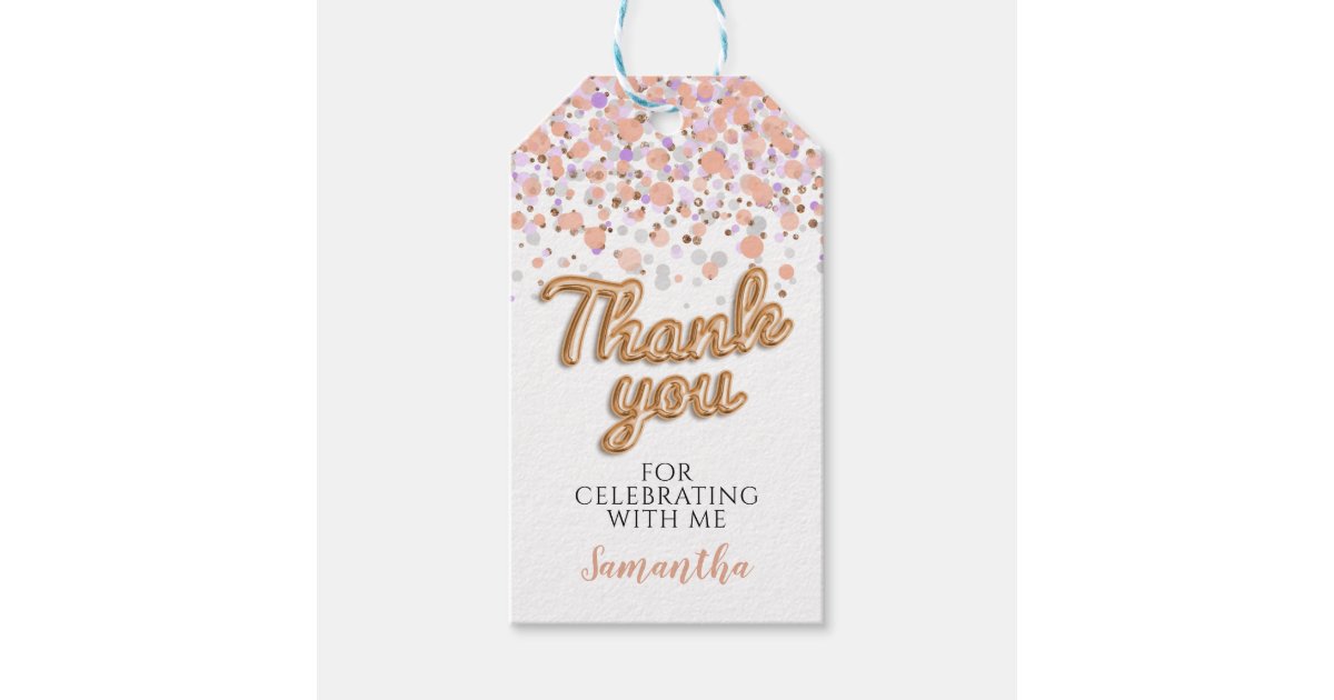 Rose Gold Confetti Gift Tags | Zazzle