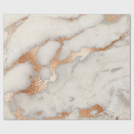 Rose Gold Copper Gray Abstract Molten Marble Glas Wrapping Paper | Zazzle