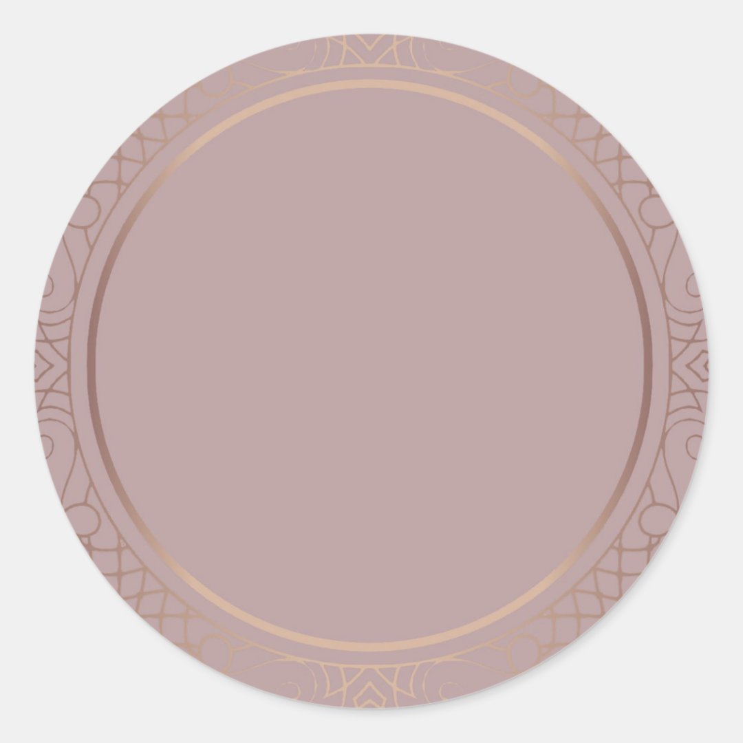 Rose Gold Creative Design Blank Template Add Text Classic Round Sticker ...