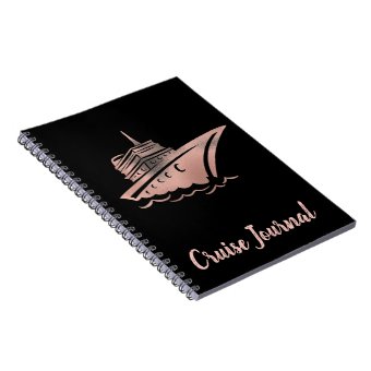 Rose Gold Cruise Ship Vacation Journal Notebook | Zazzle