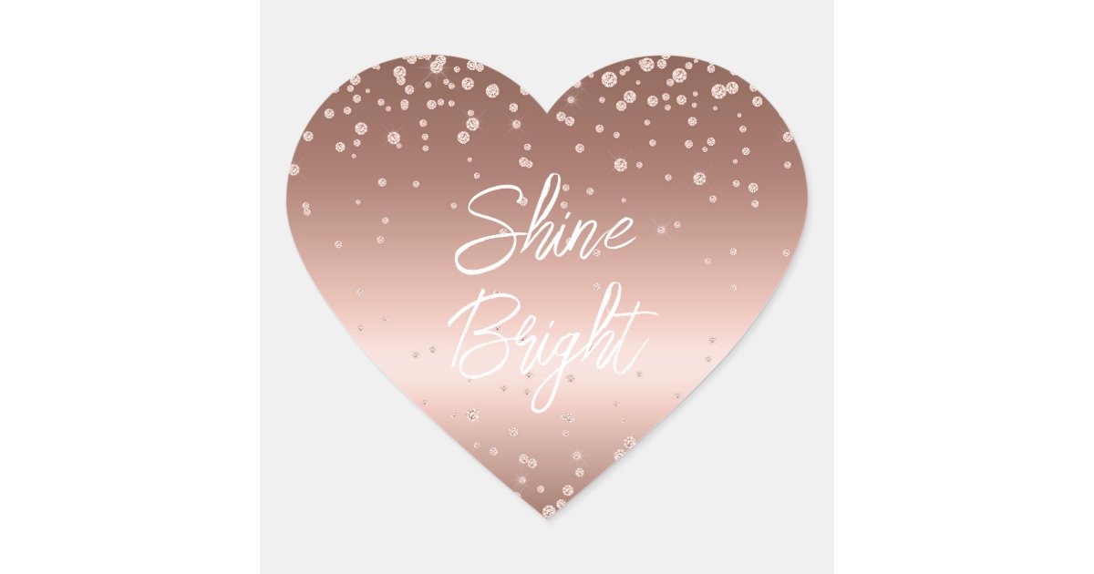 Rose Gold Diamonds Heart Sticker | Zazzle