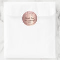 Rose Gold Dripping Glitter & Diamond Birthday Classic Round Sticker ...