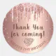 Rose Gold Dripping Glitter & Diamond Birthday Classic Round Sticker ...