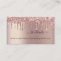 Rose Gold Dripping Glitter Wedding Details QR code Enclosure Card | Zazzle