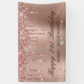 Rose Gold Dripping Glitter with diamonds Birthday Banner | Zazzle