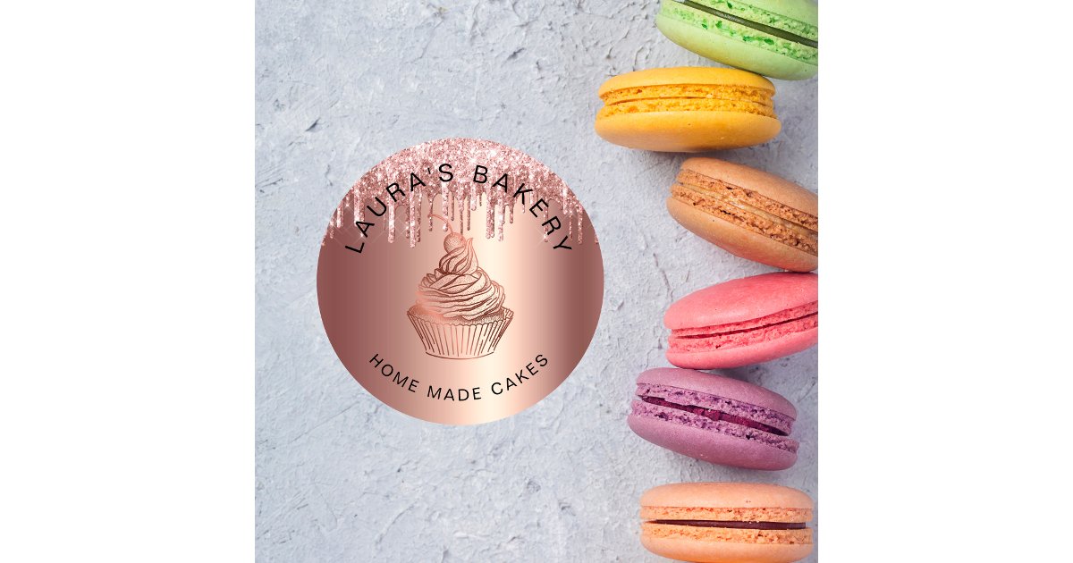 Rose Gold Drips Cakes & Sweets Cupcake Home Bakery Classic Round ...