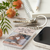Rose Gold Elegant Drive Safe Custom Photo Keychain | Zazzle