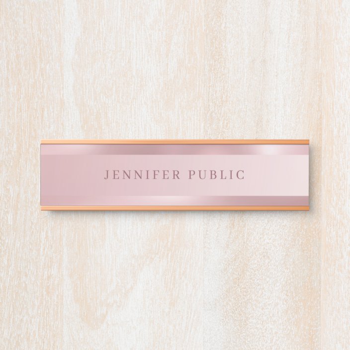 Rose Gold Elegant Modern Simple Template Trendy Door Sign | Zazzle.com
