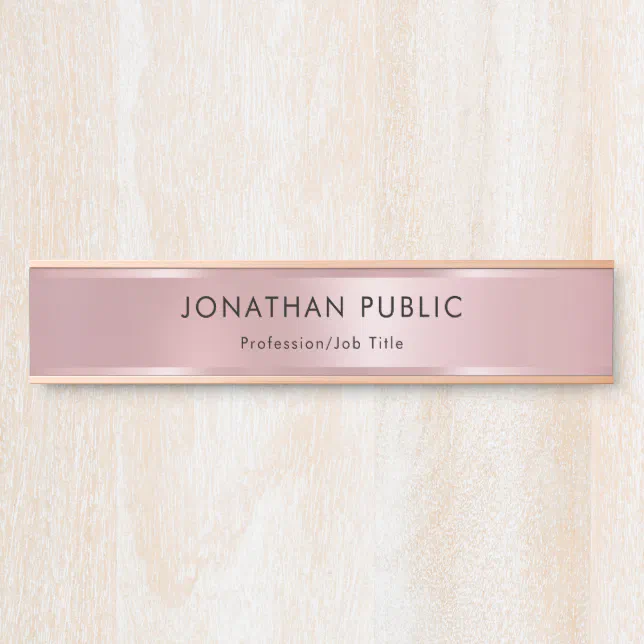Rose Gold Elegant Modern Trendy Template Door Sign | Zazzle