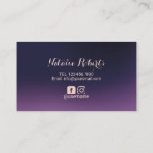 Rose Gold Eyebrow Salon Microblading Purple Business Card | Zazzle