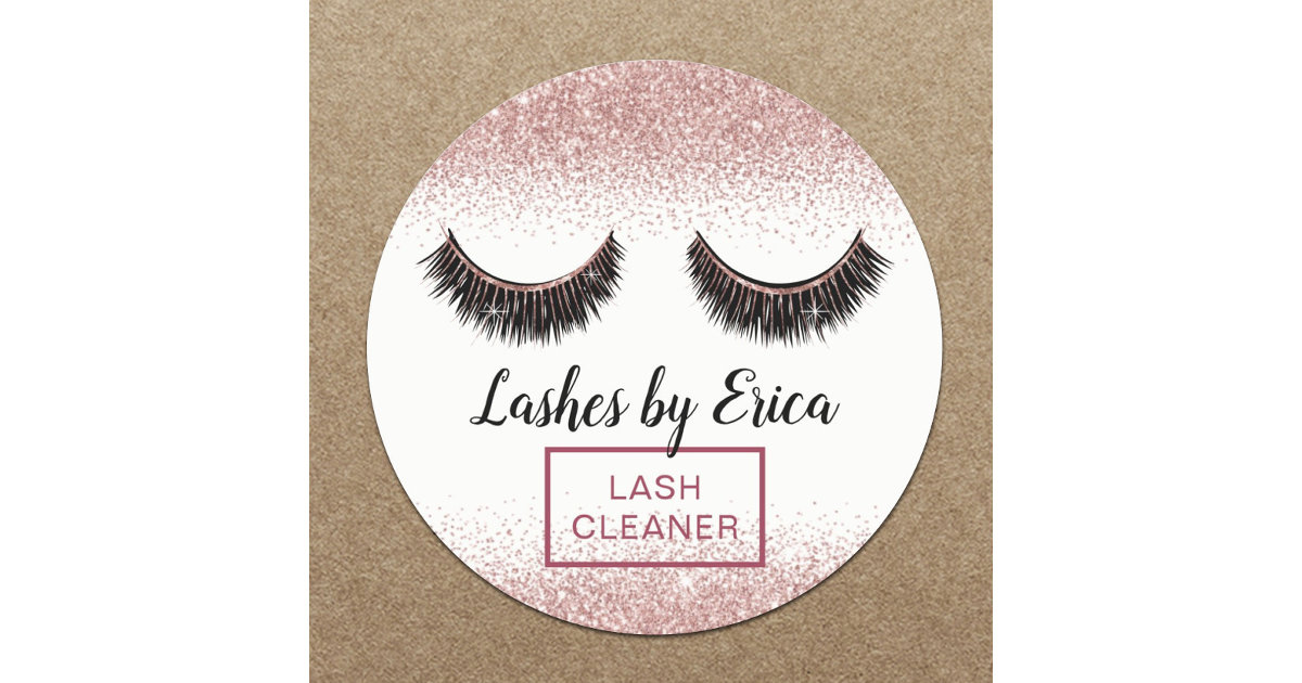 Rose Gold Eyelash Extensions Lash Cleaner Classic Round Sticker | Zazzle