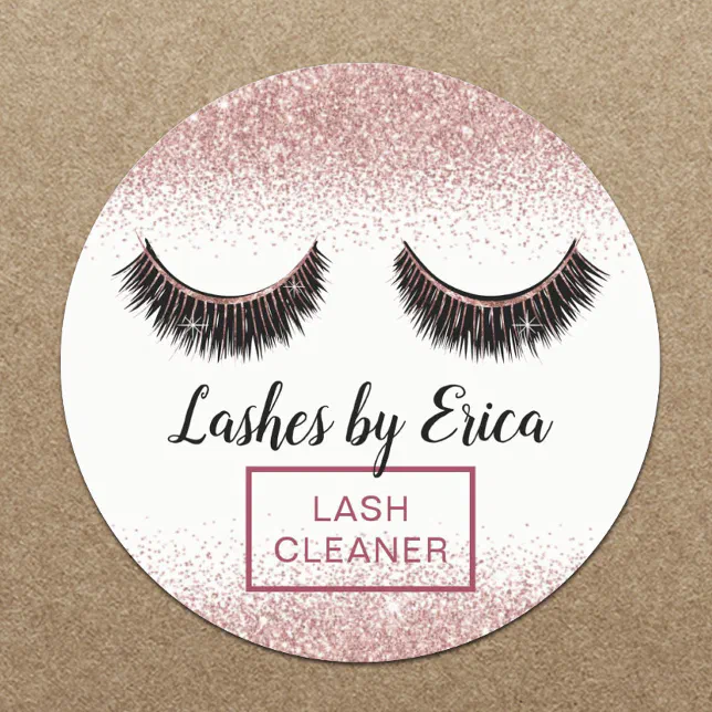 Rose Gold Eyelash Extensions Lash Cleaner Classic Round Sticker | Zazzle