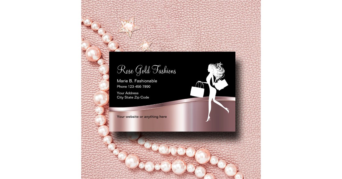 Rose Gold Fashion Design Business Card | Zazzle