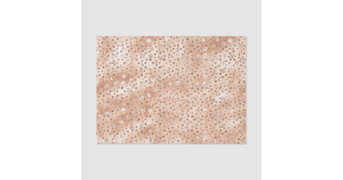 Rose Gold Faux Glitter Cheetah Spots Tissue Paper | Zazzle