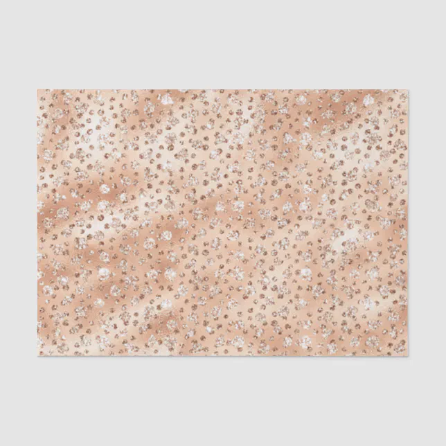 Rose Gold Faux Glitter Cheetah Spots Tissue Paper | Zazzle