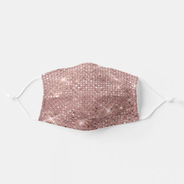 Rose Gold Faux Glitter Chic Adult Cloth Face Mask | Zazzle