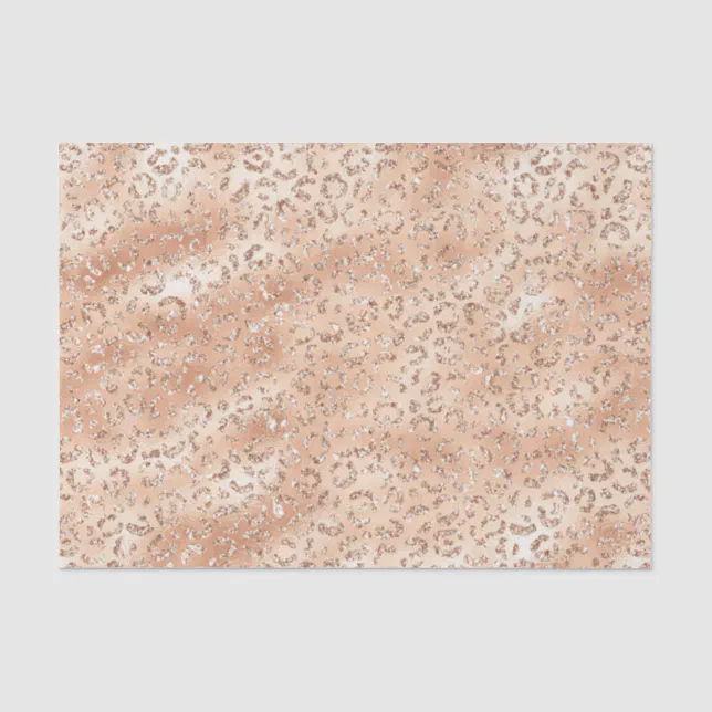 Rose Gold Faux Glitter Leopard Print Tissue Paper | Zazzle