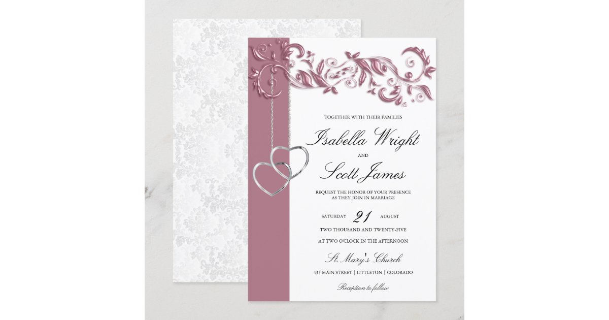 Rose Gold Floral Design Invitation | Zazzle