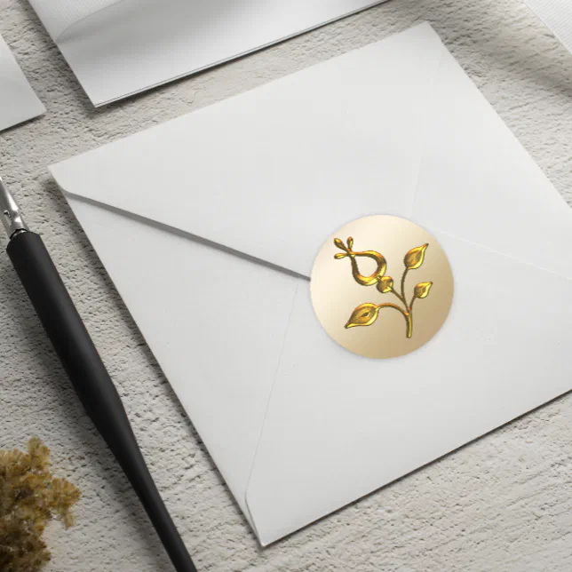 Rose Gold Floral Wedding Classic Round Sticker | Zazzle