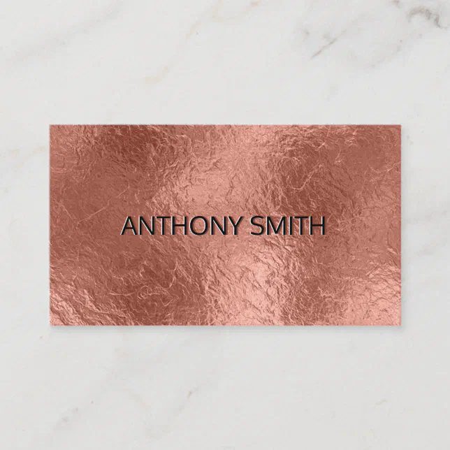 Rose Gold Foil | Elegant Metallic Background Business Card | Zazzle