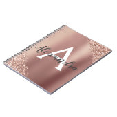 Rose Gold Foil Glitter Sparkle Monogram Journal | Zazzle