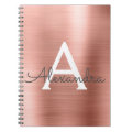 Rose Gold Foil Metallic Metal Monogram Notebook | Zazzle
