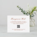 Rose Gold Foil QR Code Wedding Enclosure Card | Zazzle