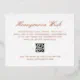 Rose Gold Foil QR Code Wedding Enclosure Card | Zazzle