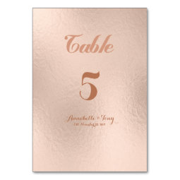Rose Gold Foil Table Numbers | Zazzle